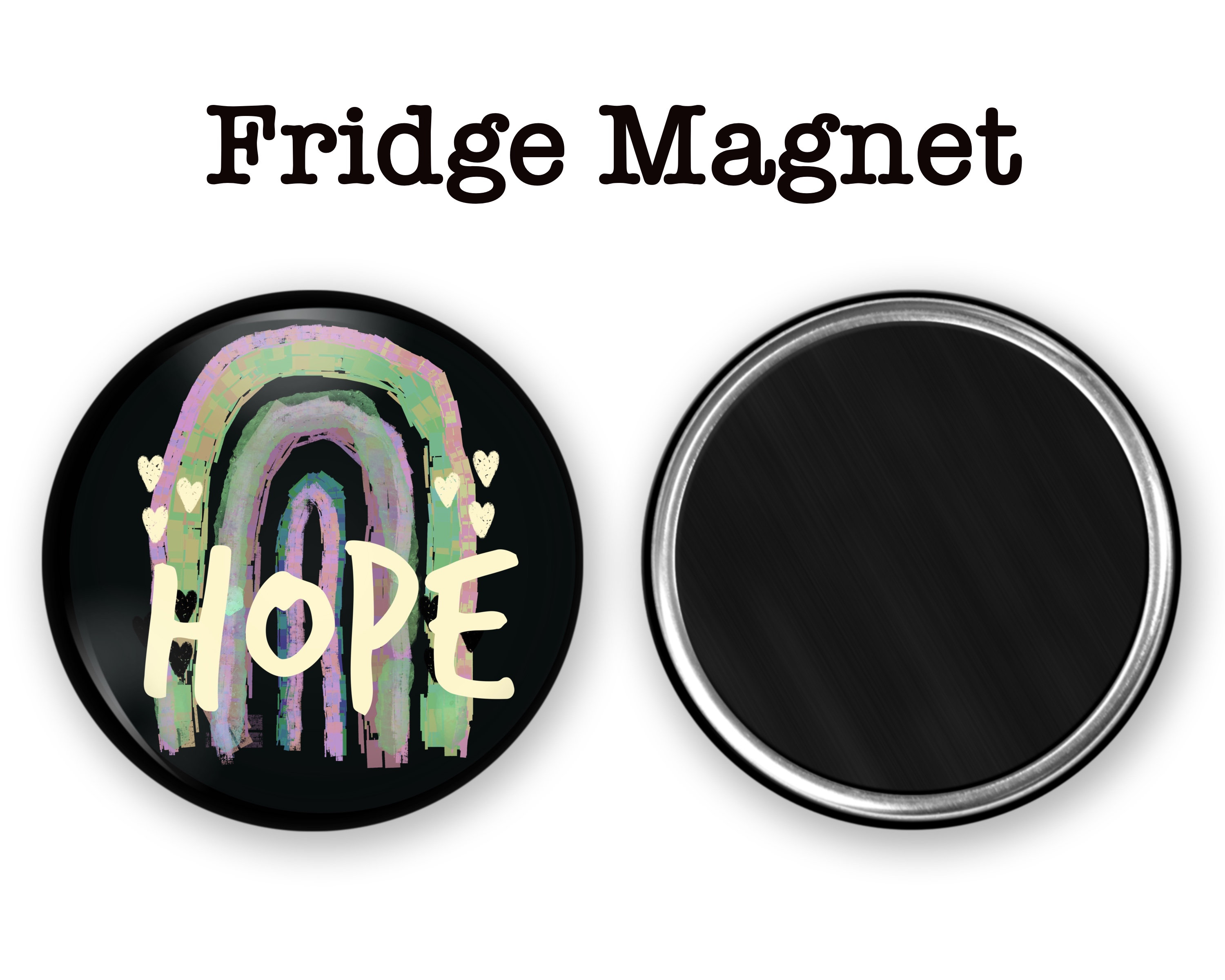 Hand Drawn Hope Rainbow Button or Magnet, Hope Rainbow Pin, Rainbow Pin ...