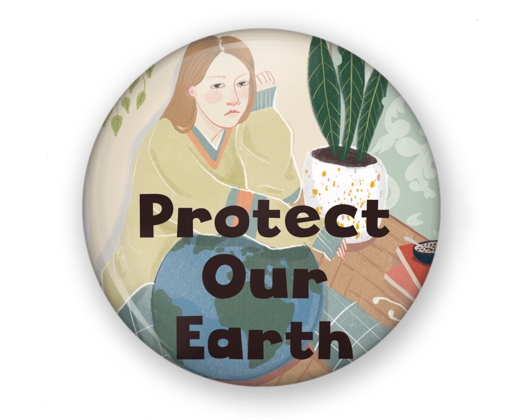 Protect Our Earth Pin Button Protect Mother Earth Pin | Etsy