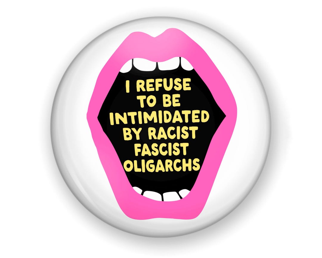 Large Size Anti-fascism Anti-racist Button or Magnet, Anti-trump Button ...