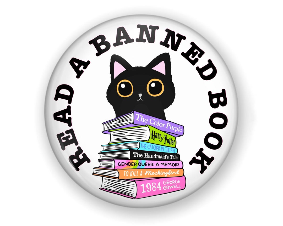 I Read Banned Books Button or Magnet, Freedom of Speech Pin, 1st ...