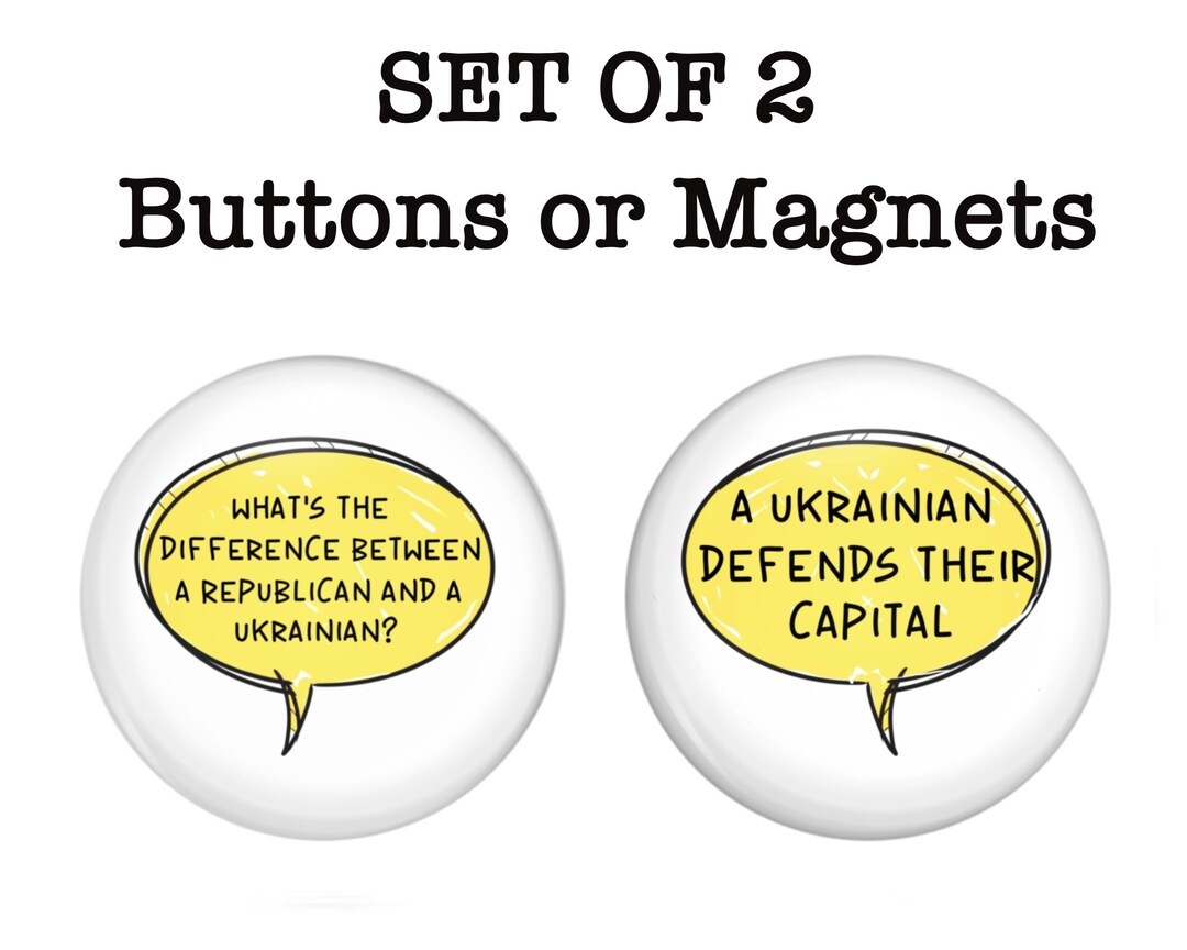 Set of 2 Democrat Buttons or Magnets, Support Ukraine, Anti-trump, Vote ...