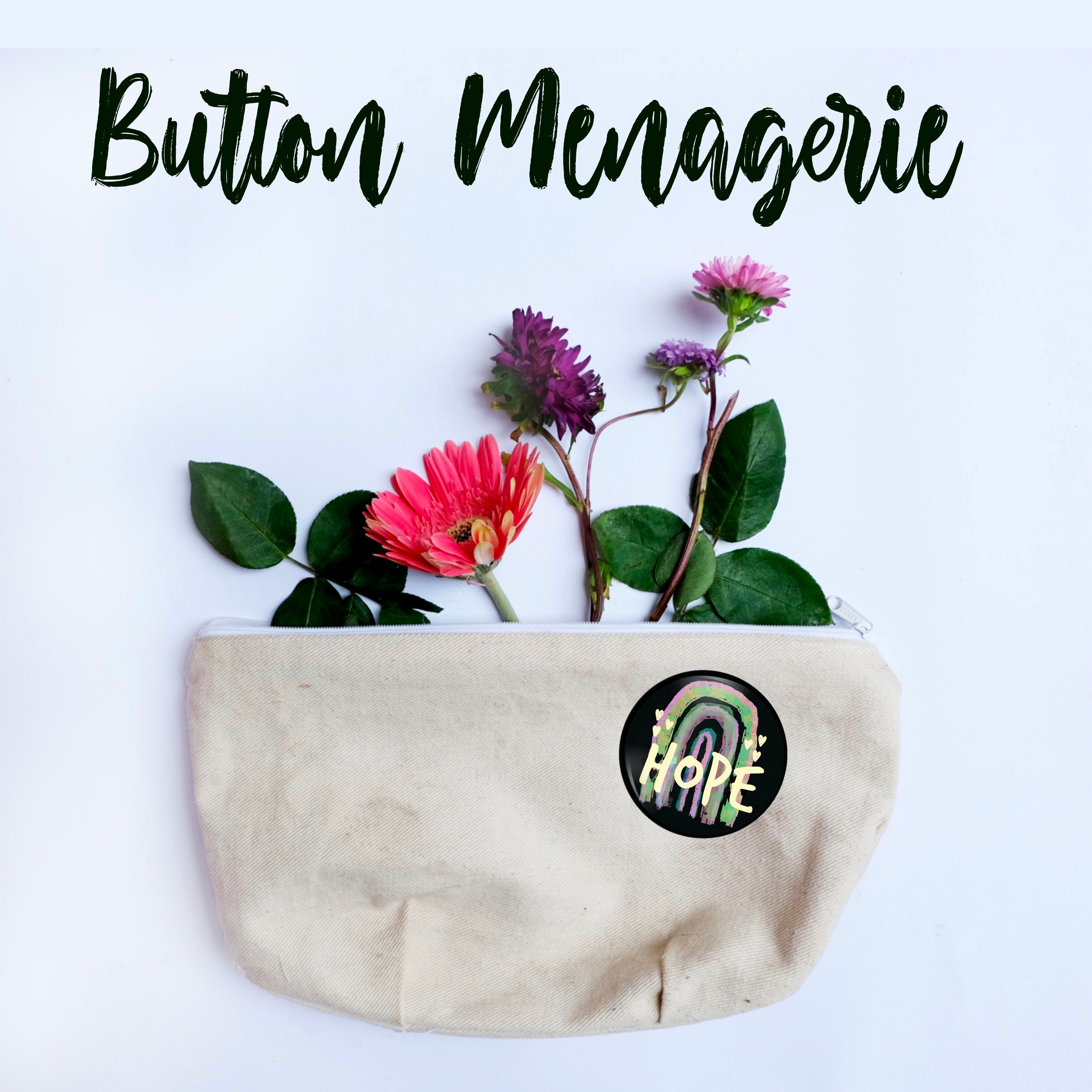 Hand Drawn Hope Rainbow Button or Magnet Hope Rainbow Pin - Etsy