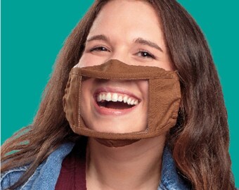 Anti-fog Clear Window Face Mask Adult Navy Blue | Etsy