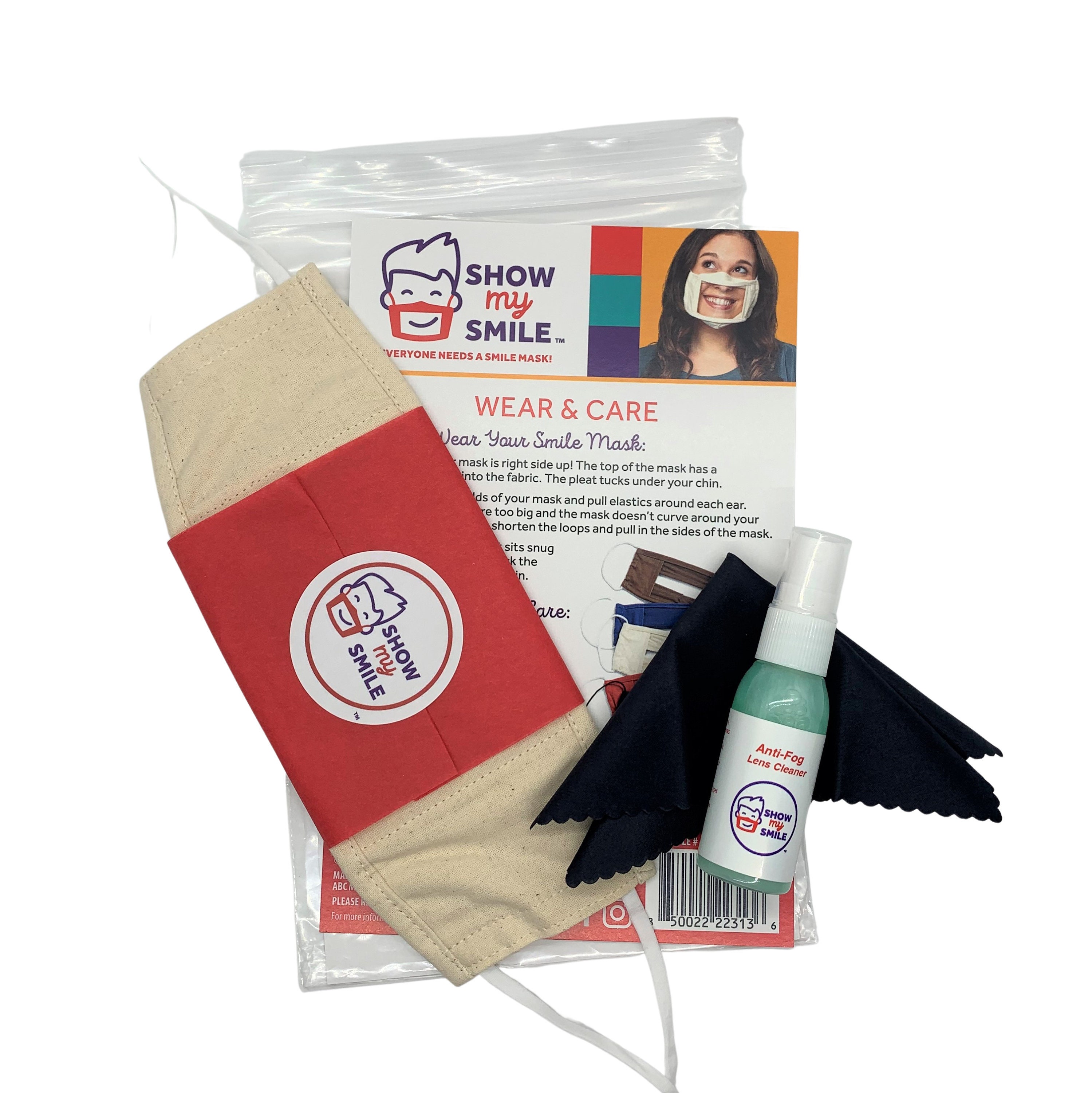 Care Kit With Clear Window Face Mask Adult Size Any Color | Etsy