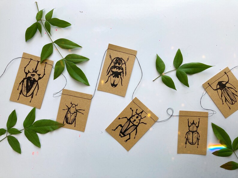 Beetle Bug Paper Banner Screen-printed Paper Garland | Etsy