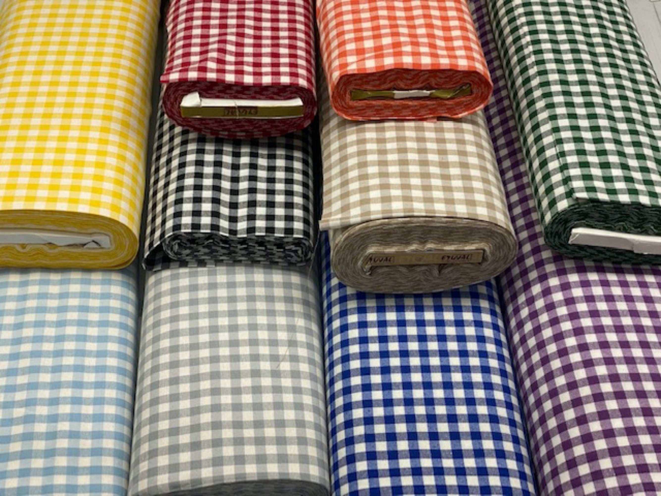 Gingham Fabric Cotton-Polyester 1 cm Check sold by the | Etsy