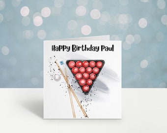 Snooker Birthday Card | Etsy UK