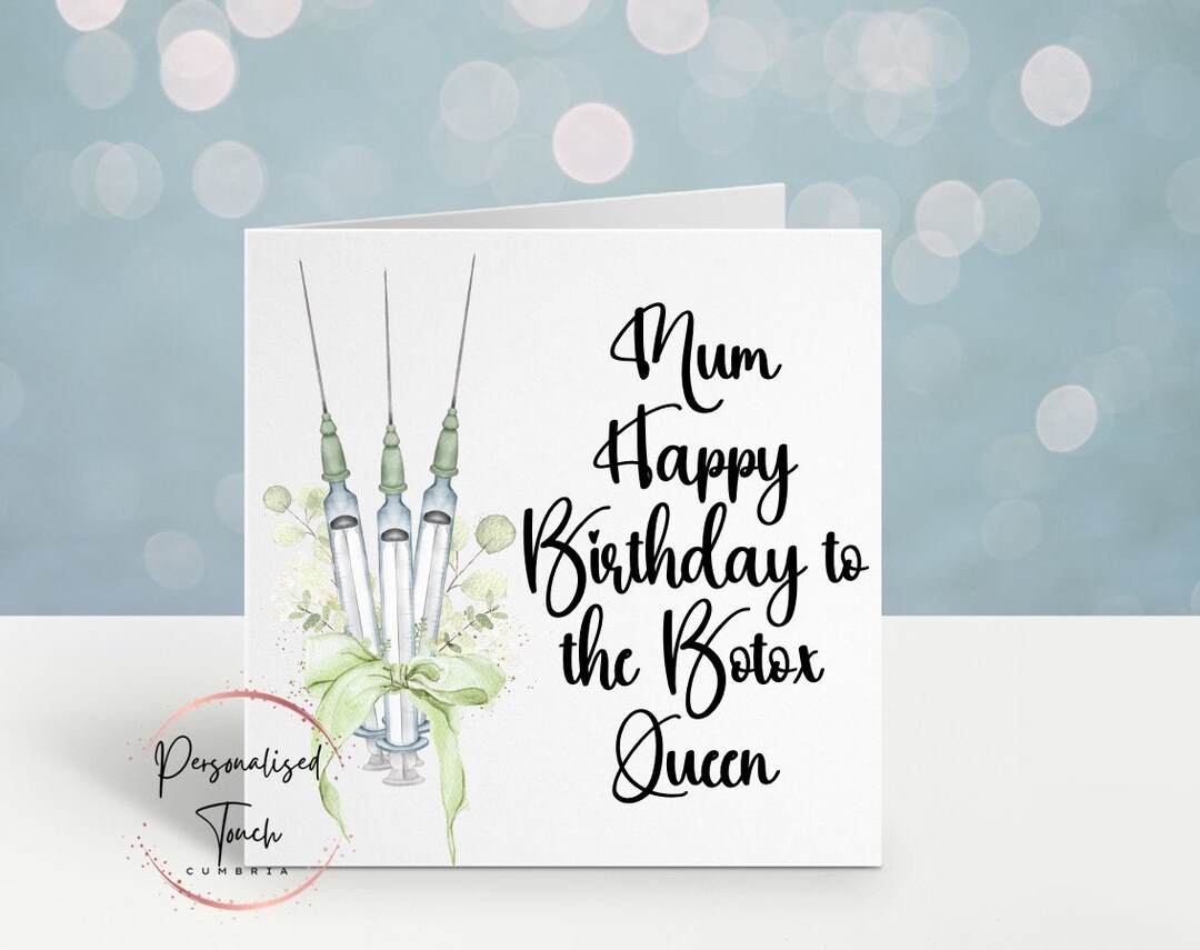 Personalised Botox Card, Botox Queen, Botox Obsessed, Funny Card, Botox ...
