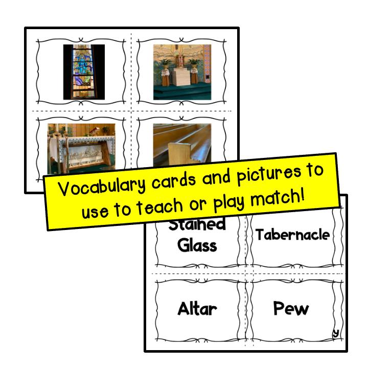 Catholic Church Activities L Sanctuary Scavenger Hunt & Matching Game ...