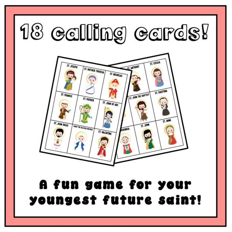 Catholic Saints Bingo Junior Game | All Saints Day Activity - Etsy