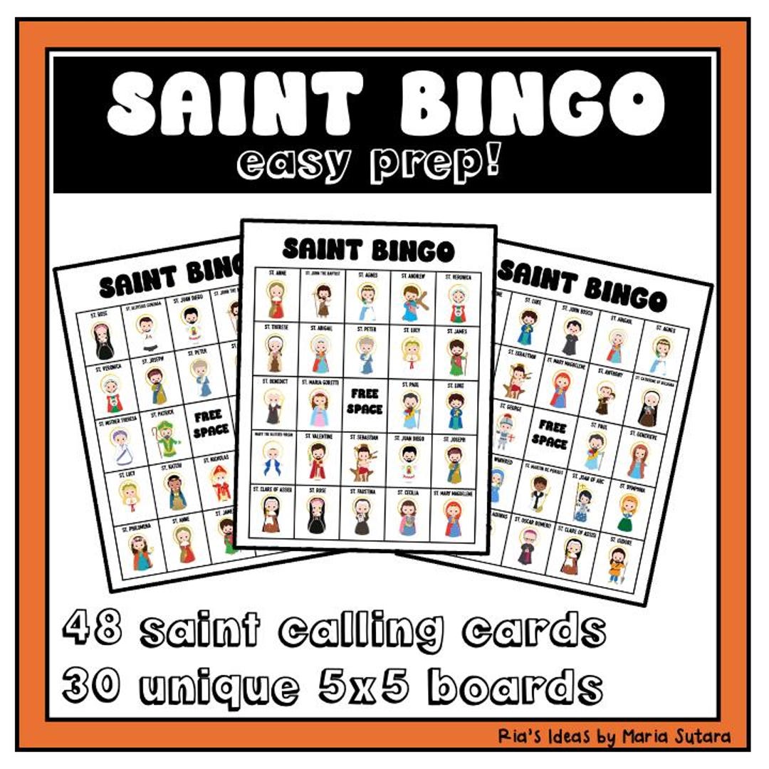 Catholic Saints Bingo Game | All Saints Day Activity - Etsy