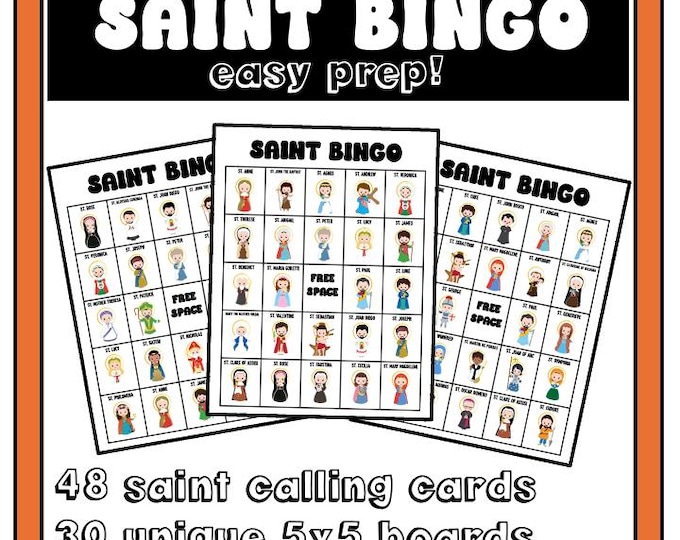 All Saints Day Bingo Game PDF Party Printable - Etsy Canada