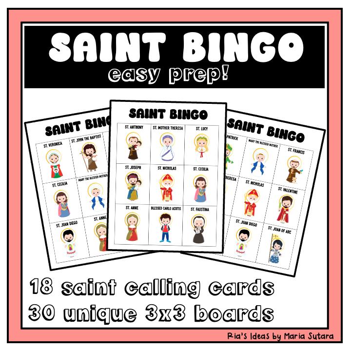 Catholic Saints Bingo Junior Game | All Saints Day Activity - Etsy