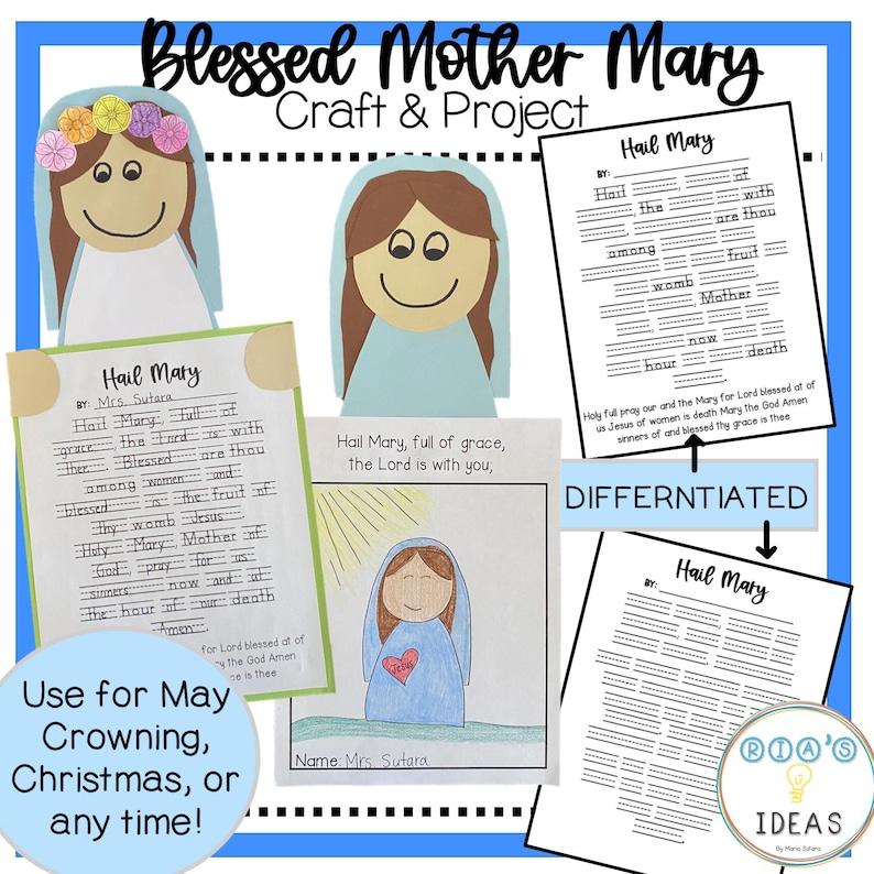 May Crowning Craft | Blessed Mother Activity | Mother Mary Activity ...