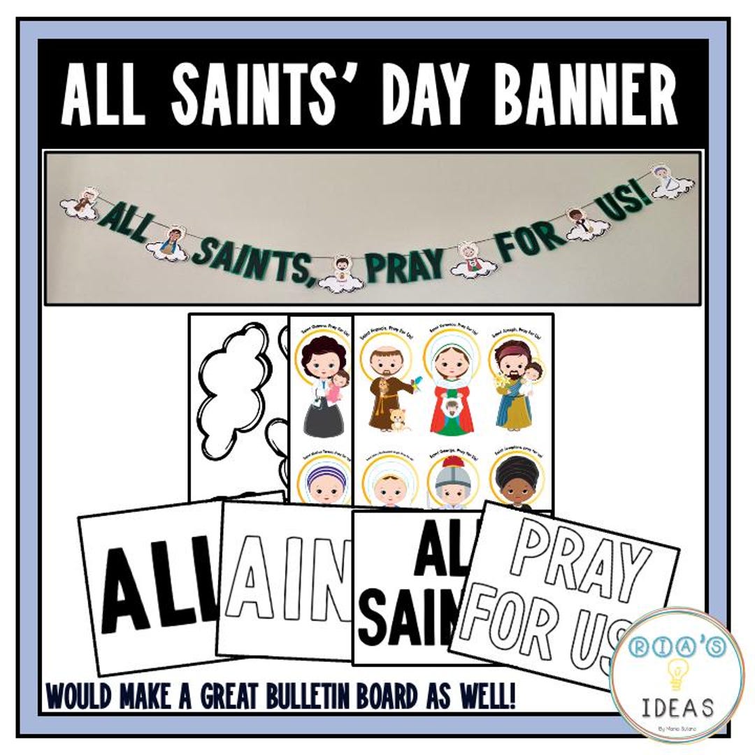 All Saints Day Banner | Catholic Saint Bulletin Board | Catholic Saint ...