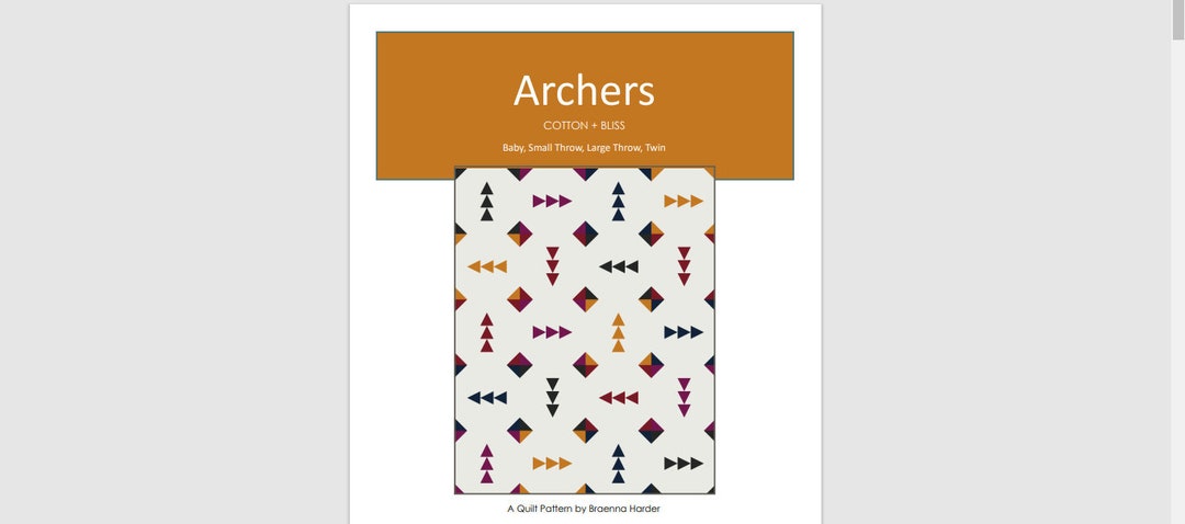 Archers Quilt Pattern - Etsy