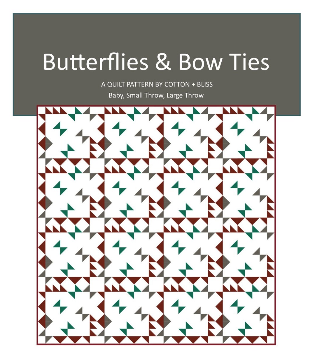Butterflies & Bow Ties Quilt Pattern - Etsy
