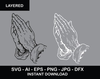 Praying Hands Dxf | Etsy