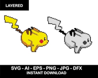 Pikachu Pixel Art - Etsy