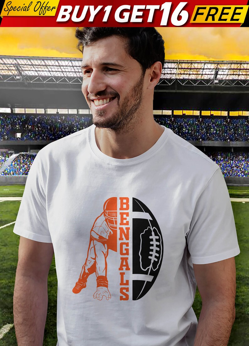 Bengals Half Player Svg Bengals Team Svg Football Player - Etsy