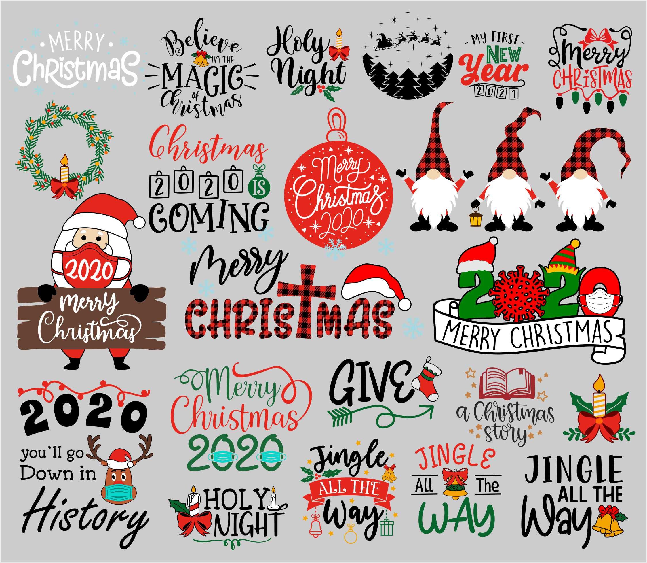 325 Christmas Svg Christmas Svg Bundle Winter Svg Santa | Etsy