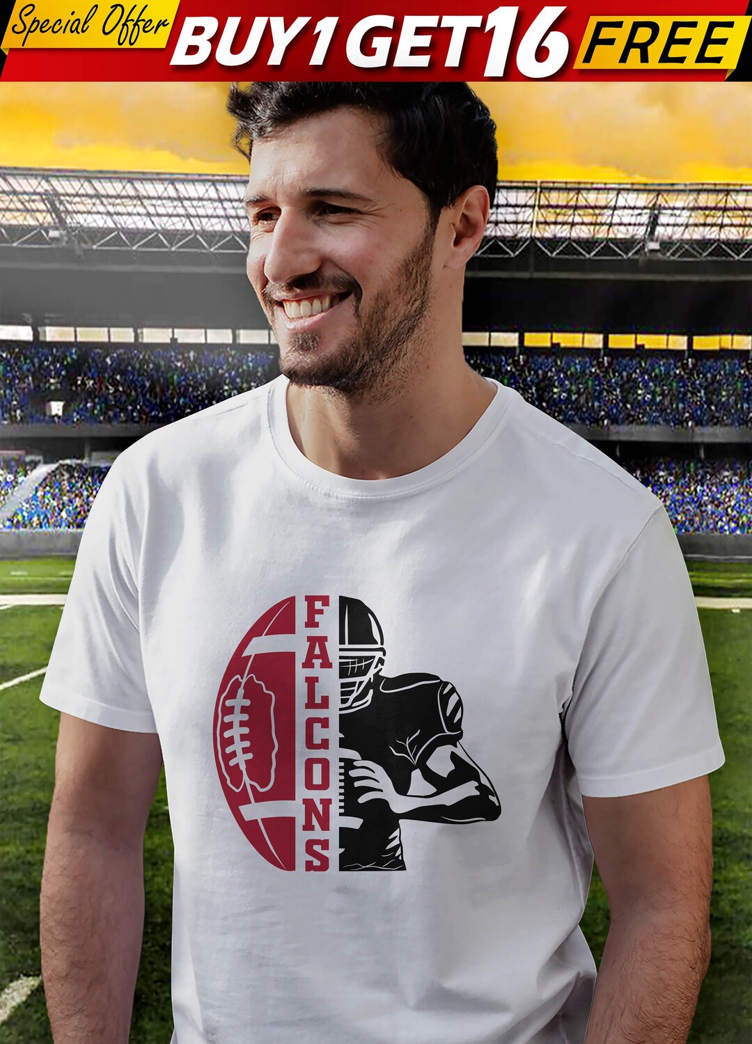 Falcons Half Player Svg Falcons Team Svg Football Player - Etsy