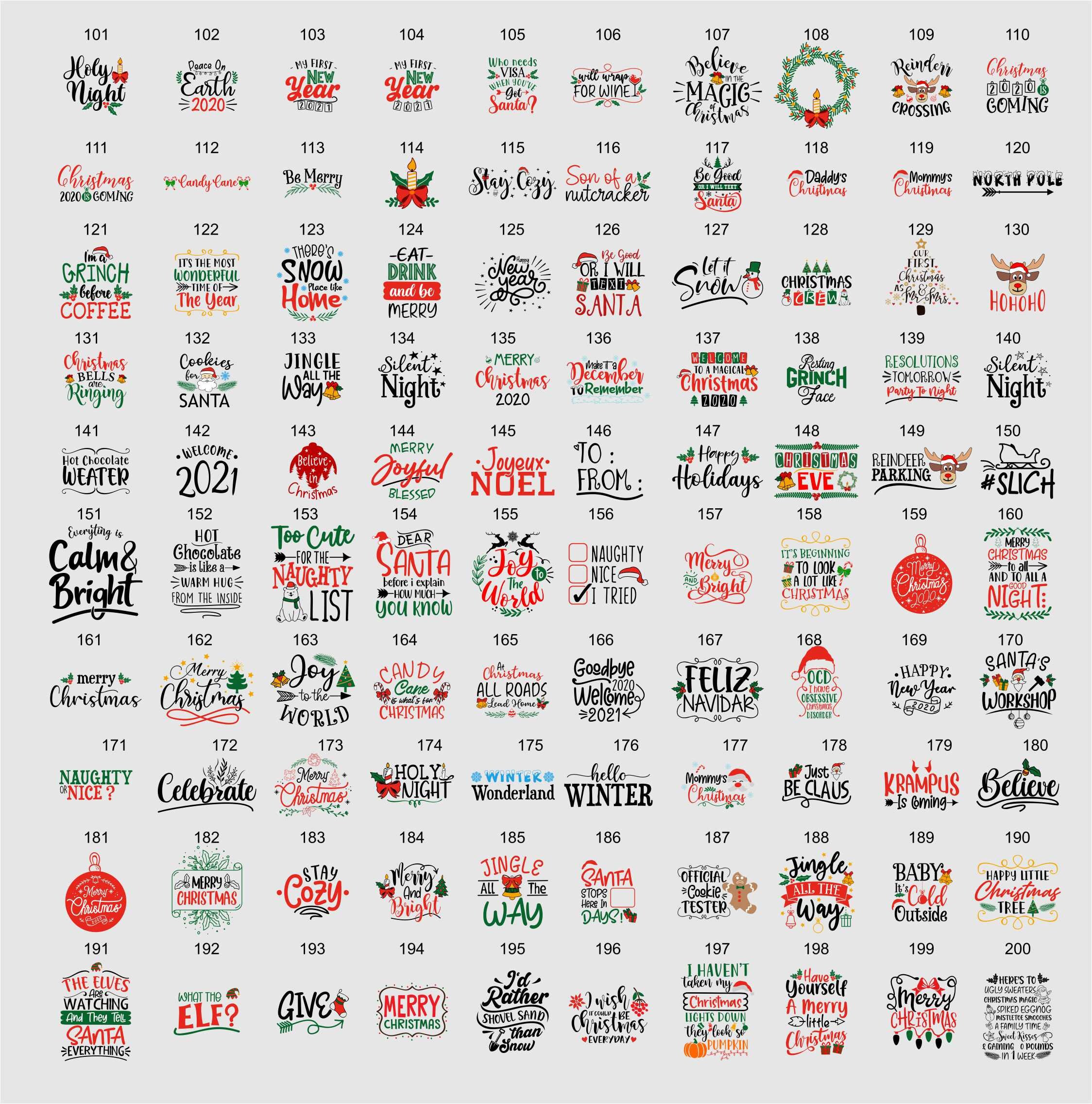 325 Christmas Svg Christmas Svg Bundle Winter Svg Santa | Etsy