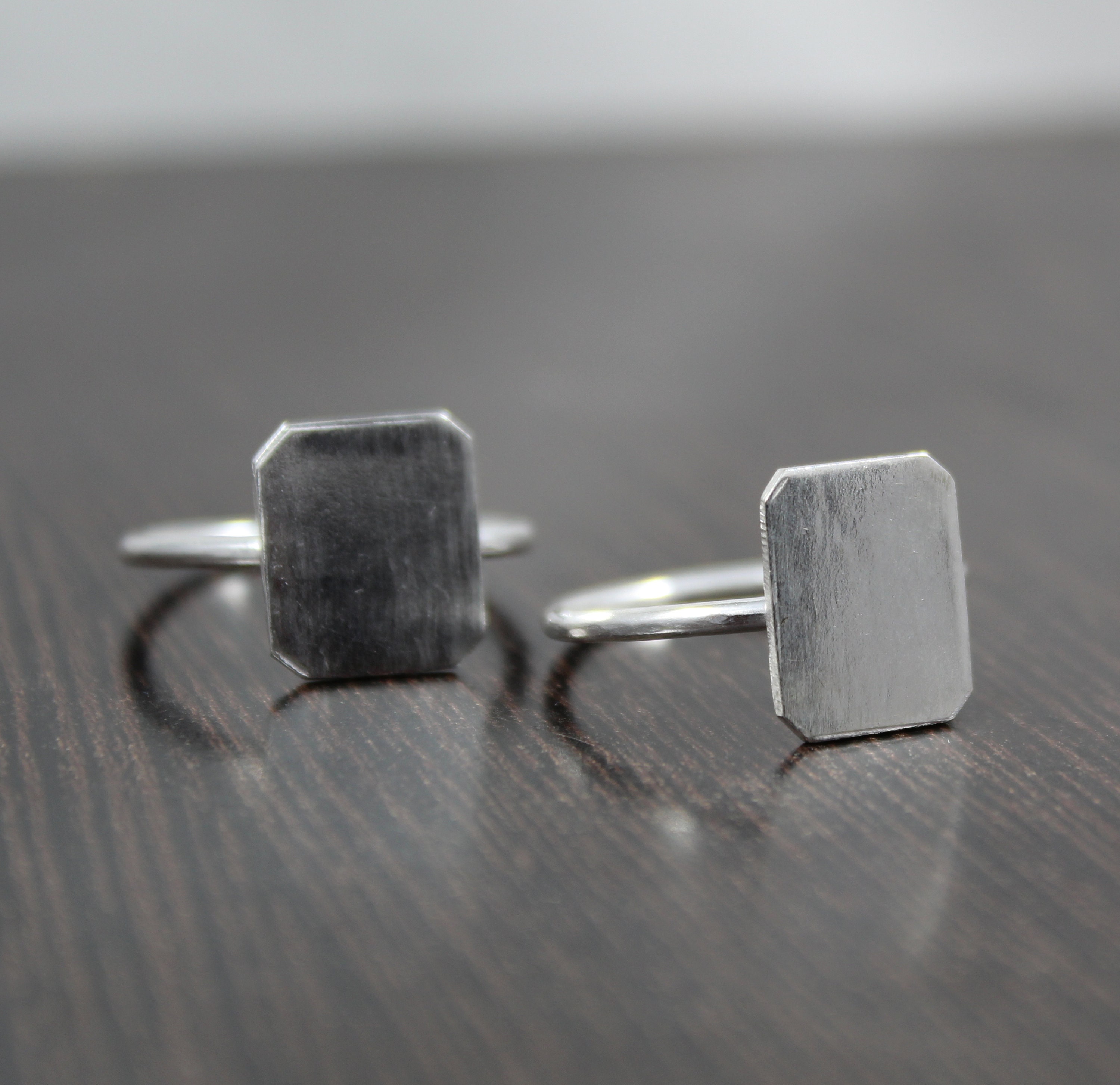 Square Shape Ring Square Ring Silver Ring 925 Sterling | Etsy