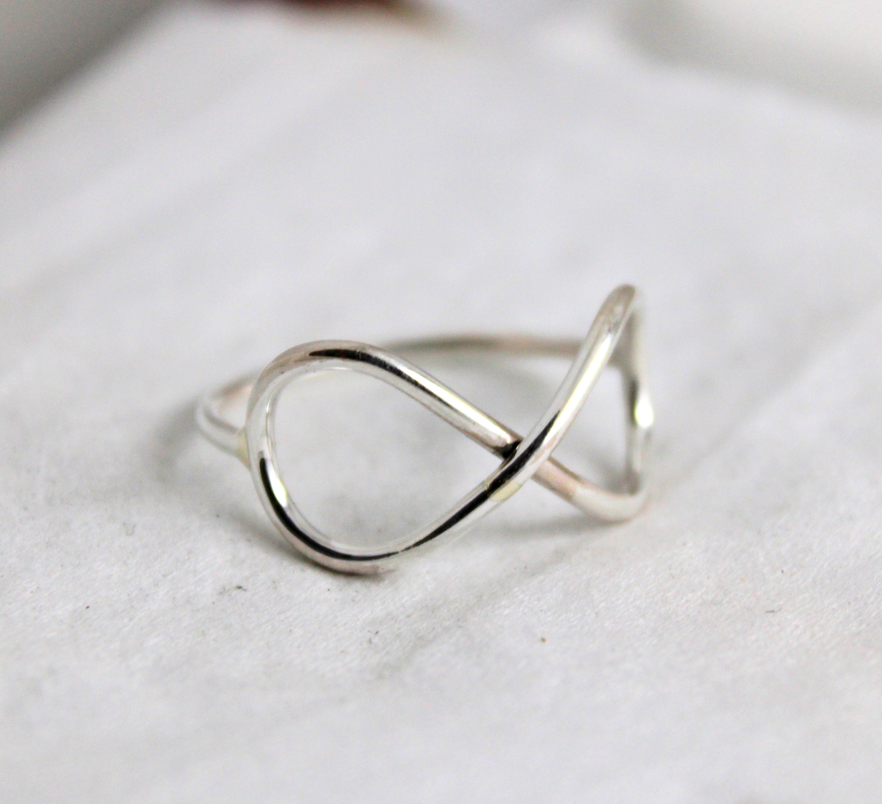 925 Sterling Sliver Infinity Ring Sliver Jewelry Simple | Etsy