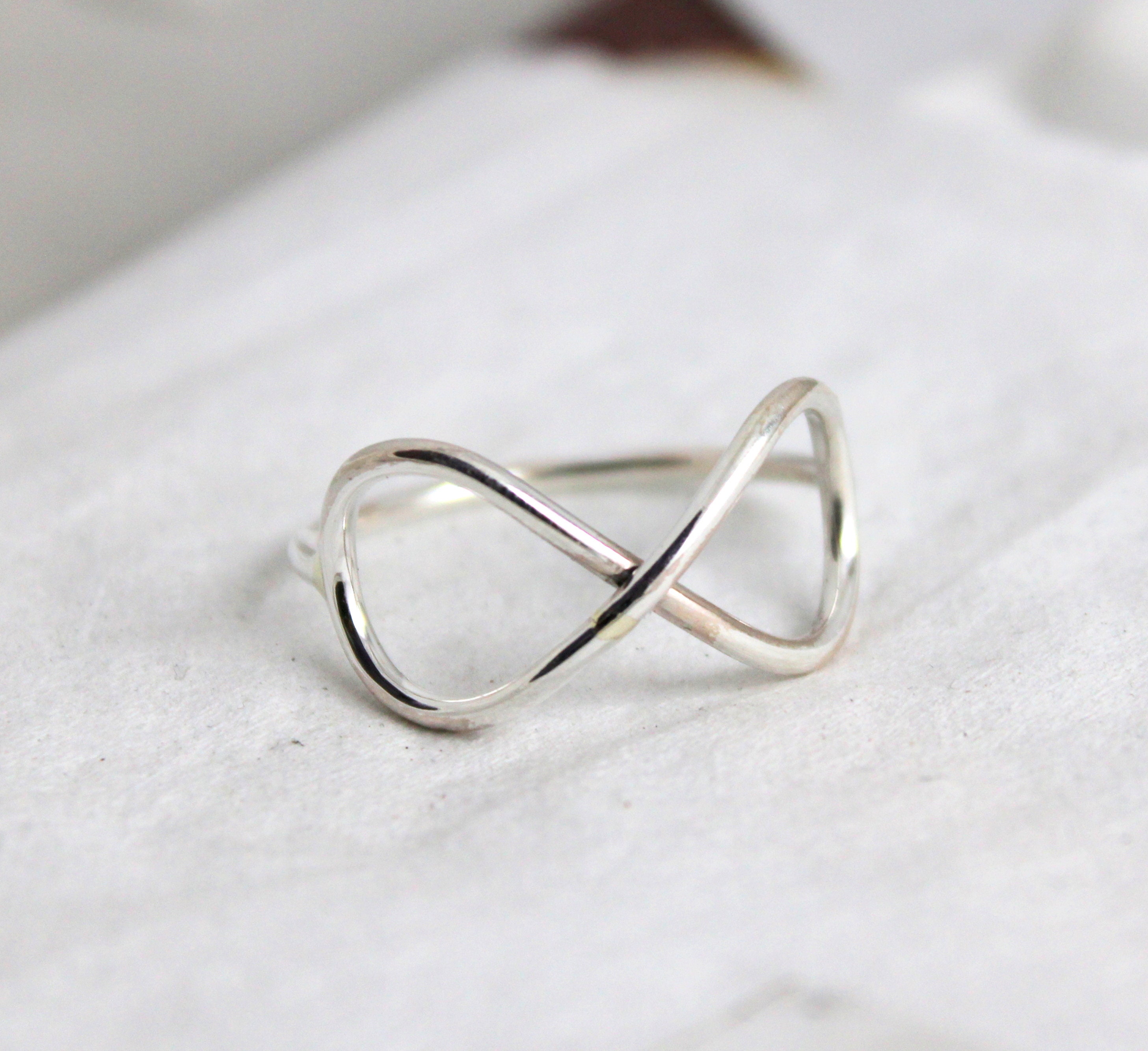 925 Sterling Sliver Infinity Ring Sliver Jewelry Simple | Etsy