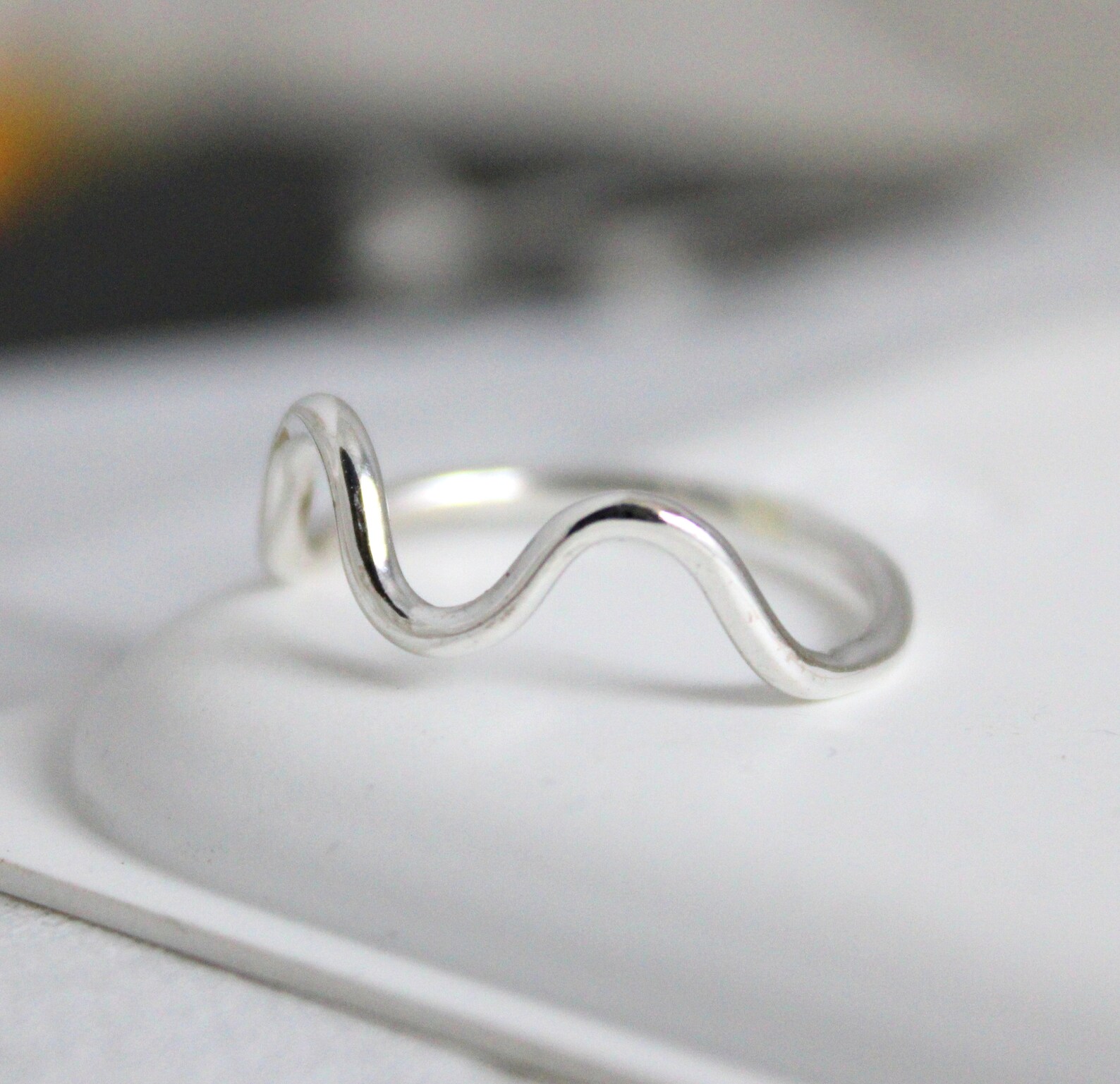 925 Sterling Sliver Wavy Ring Wavy Pain Ring Minimalist - Etsy UK