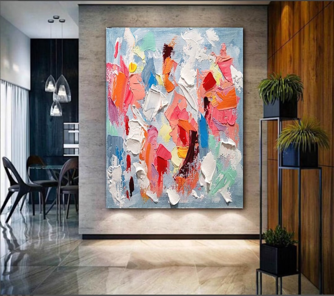 EXTRA LARGE ABSTRACT Wall Art Impasto Textured Painting on Canvas ...