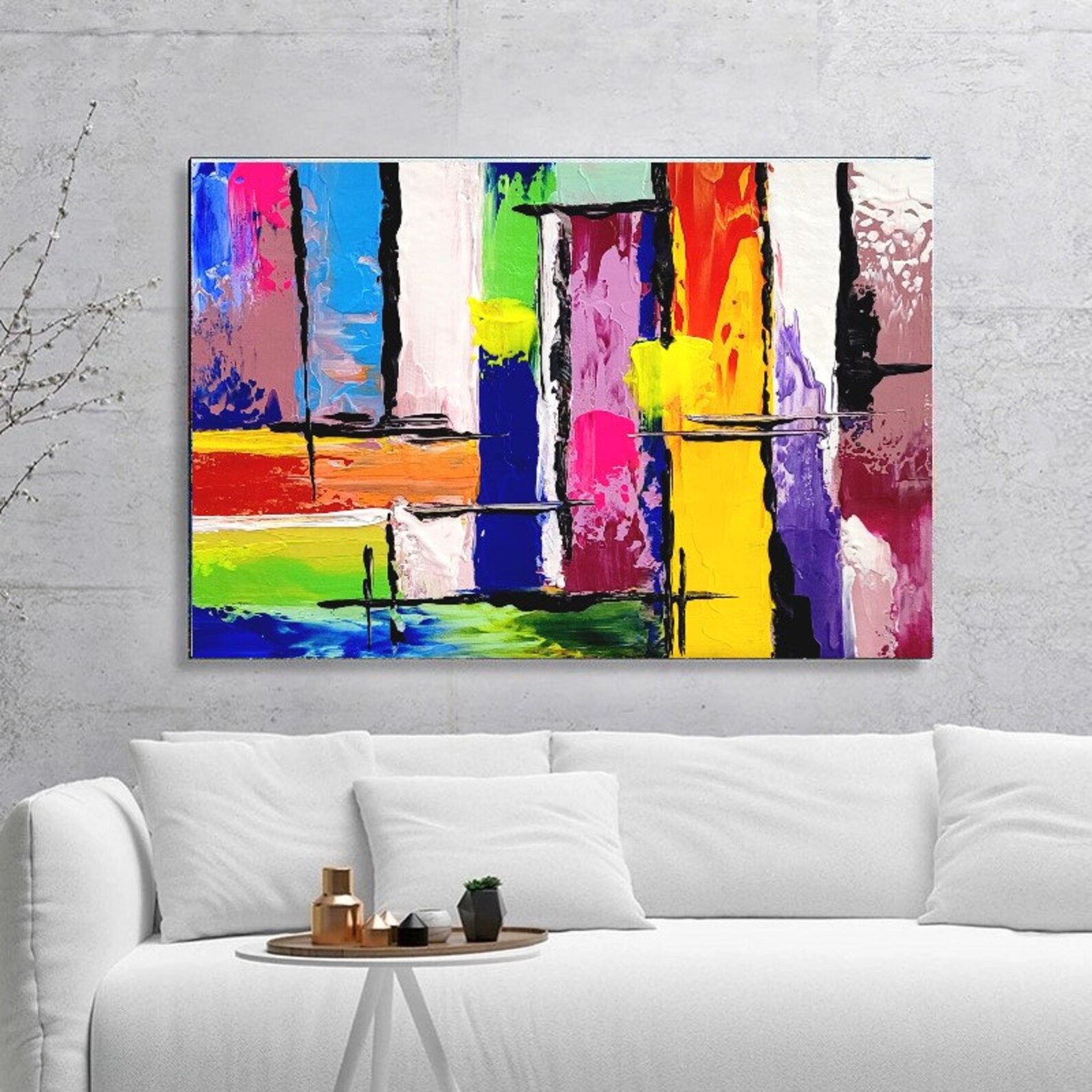 EXTRA LARGE COLORFUL Wall Art Abstract Painting Oil Painting - Etsy