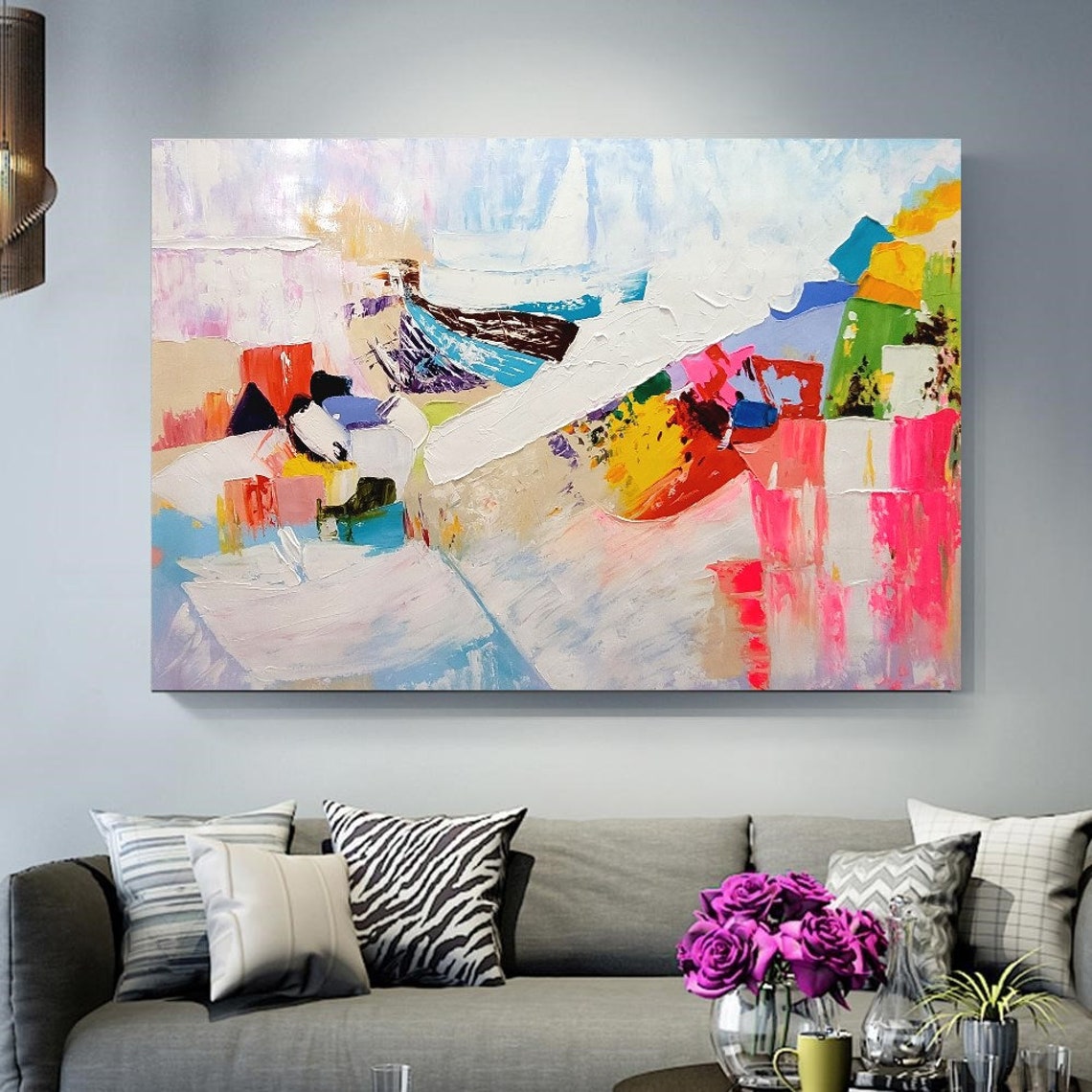 EXTRA LARGE TEXTURED Abstract Wall Art Canvas Painting Thick - Etsy ...