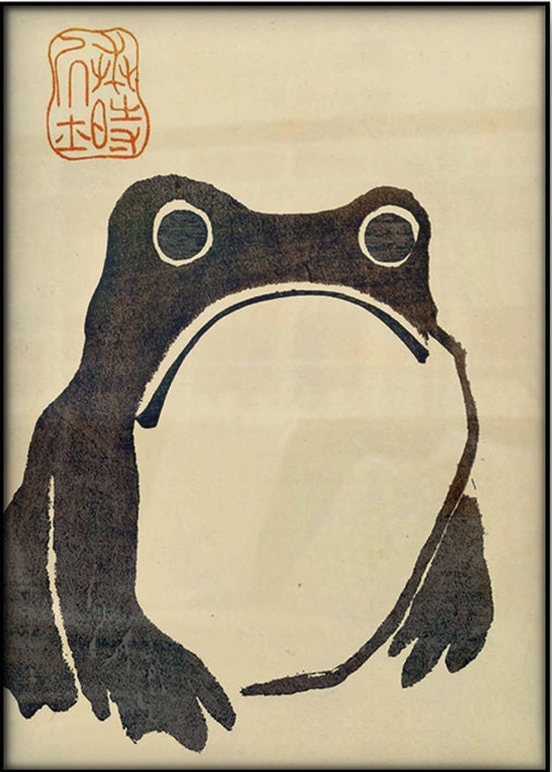 Prints Ugly cute toad Art Print On Canvas Deco Matsumoto Hoji frog art ...