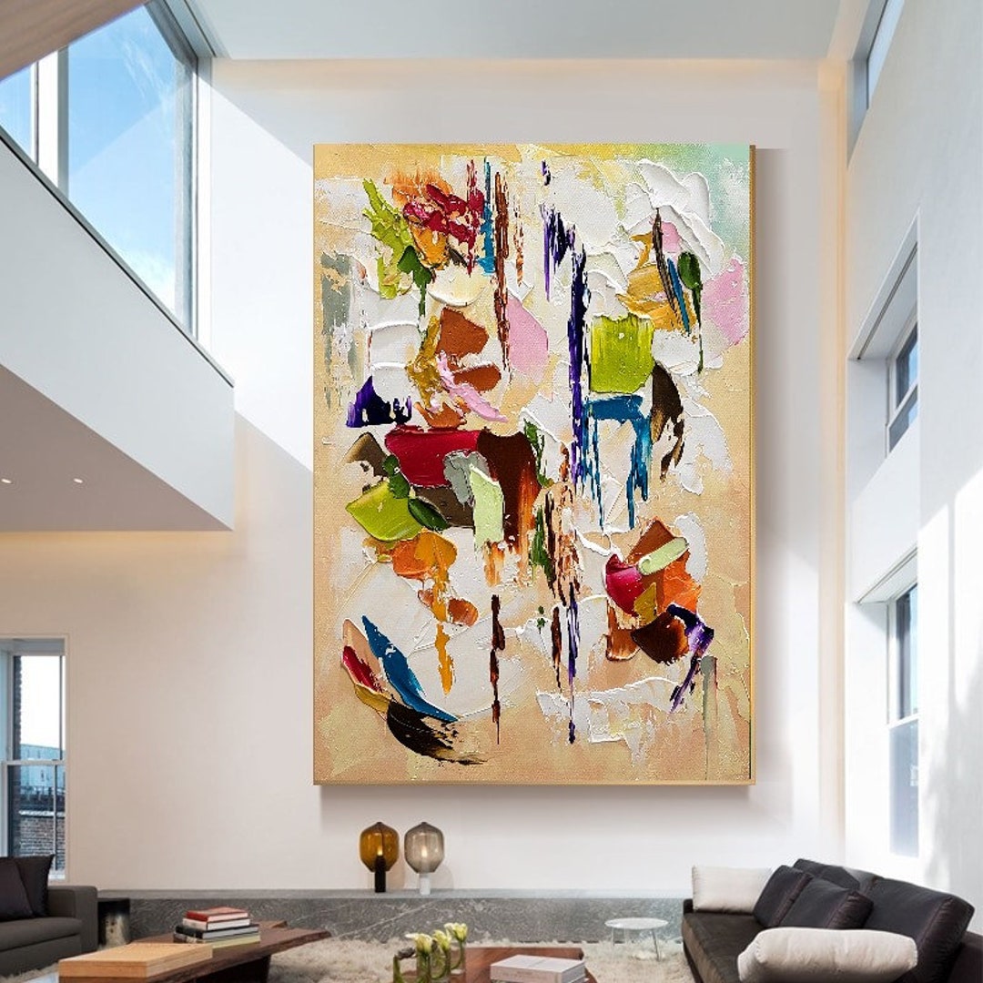 EXTRA LARGE MODERN Wall Art Terra Colors Abstract Oil Painting on ...