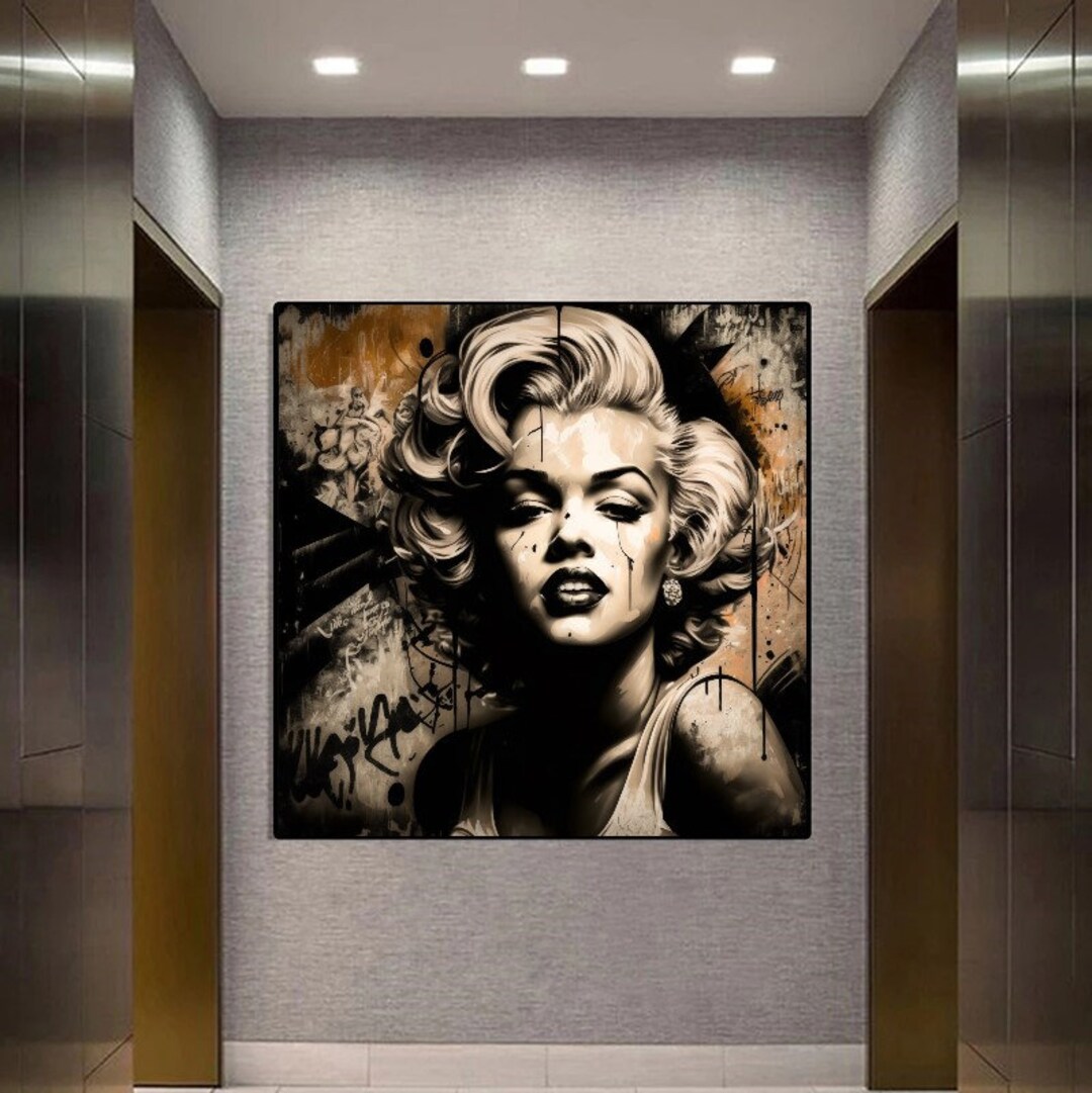 Graffiti Marilyn Monroe Rolled Printed Canvas Large Size, Creative Art ... Graffiti Marilyn Monroe Rolled Printed Canvas Large Size, Creative Art ...