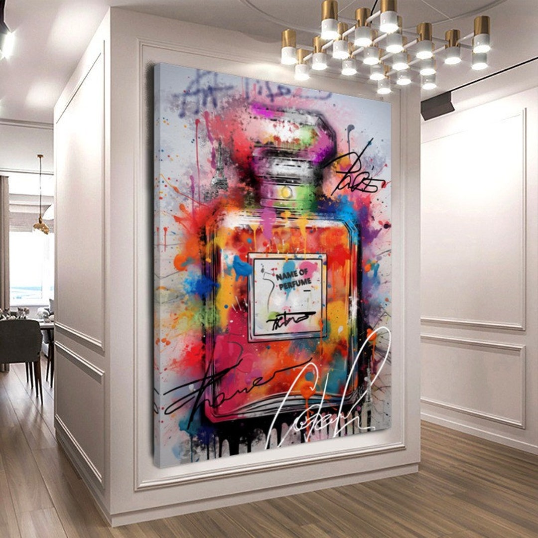 Vivid Perfume Art Stretched Print on Canvas Abstract Painting Perfume ...