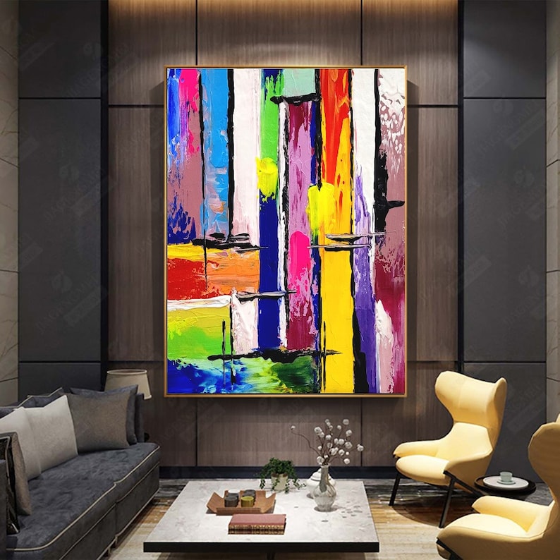 EXTRA LARGE COLORFUL Wall Art Abstract Painting Oil Painting - Etsy