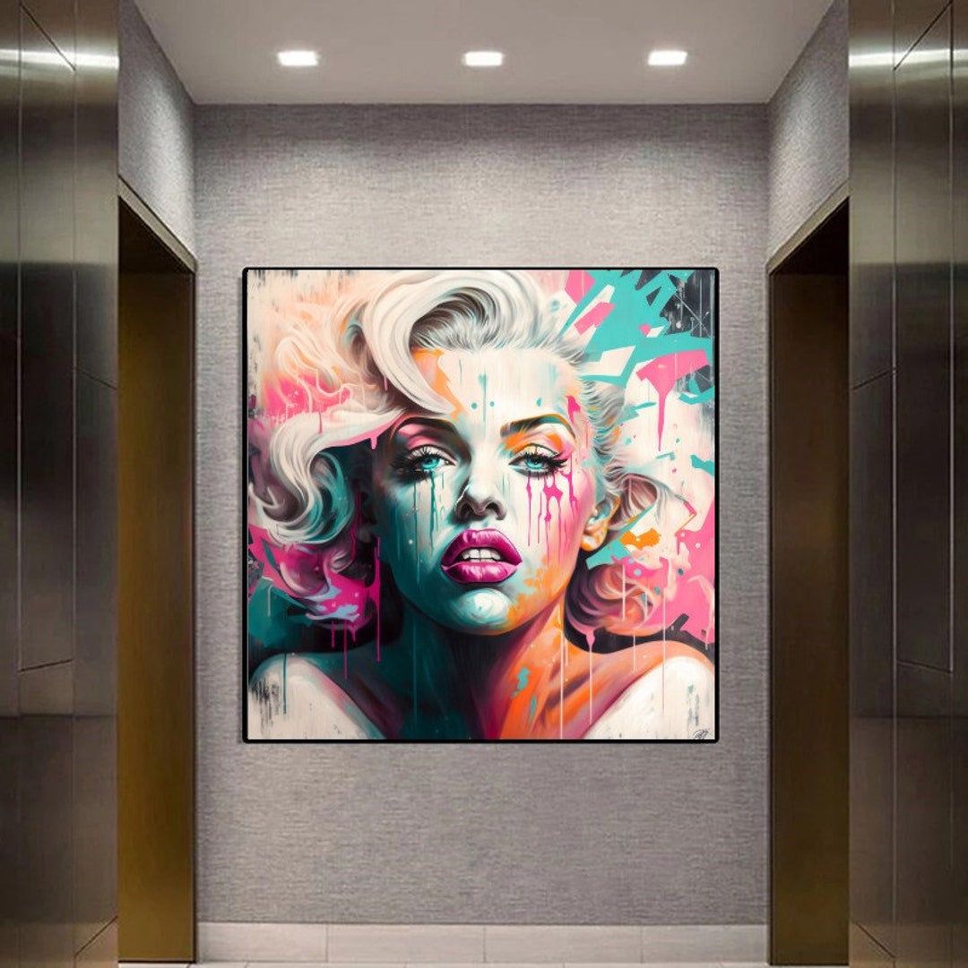 Marilyn Monroe Street Art Rolled Printed Canvas Large Size - Etsy Marilyn Monroe Street Art Rolled Printed Canvas Large Size - Etsy