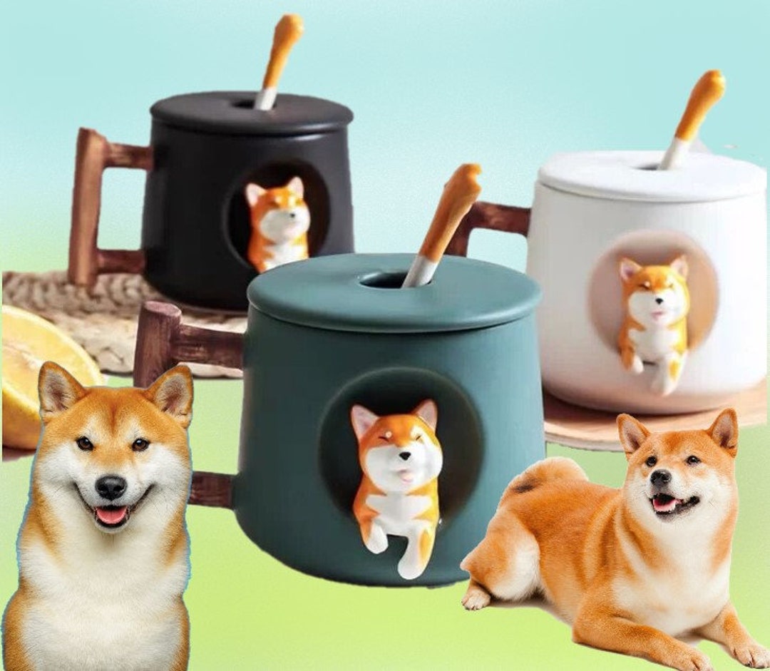 Cute Shiba Inu Dog Cartoon Ceramic Mug Milk Tea Creative Coffee Cup ...