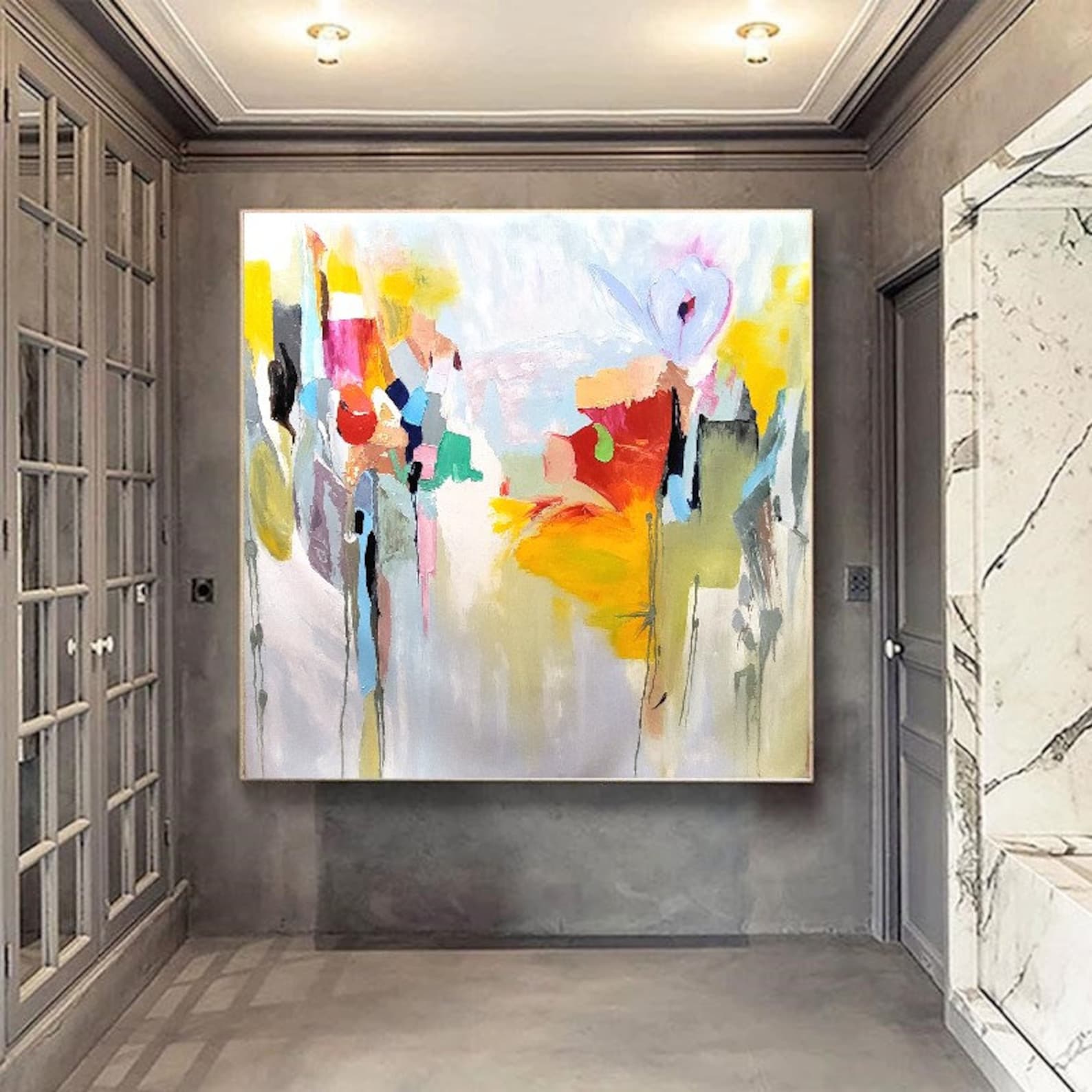 EXTRA LARGE TEXTURED Abstract Wall Art Canvas Painting Hand - Etsy