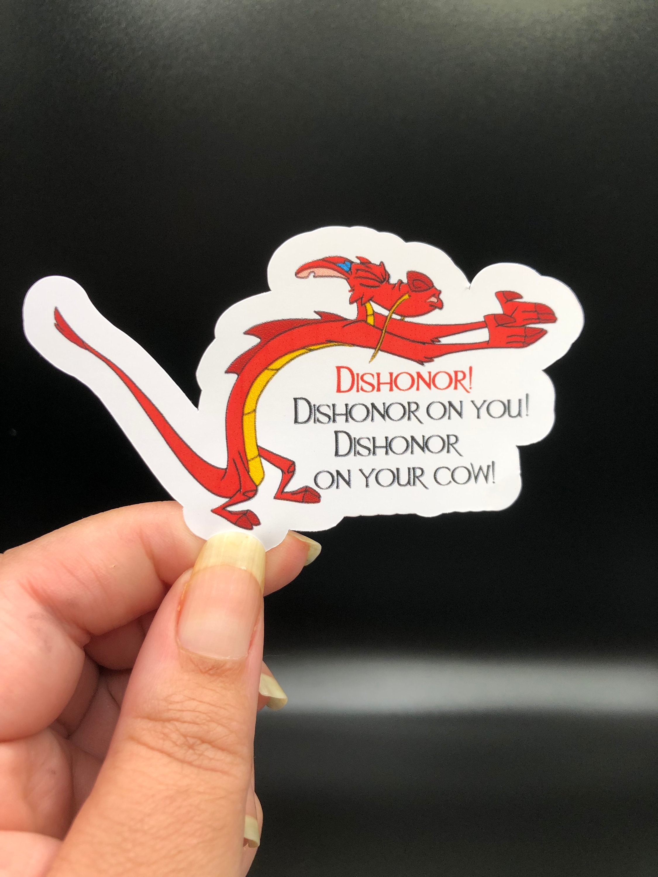 Mushu Dishonor Mulan Disney Vinyl Sticker - Etsy