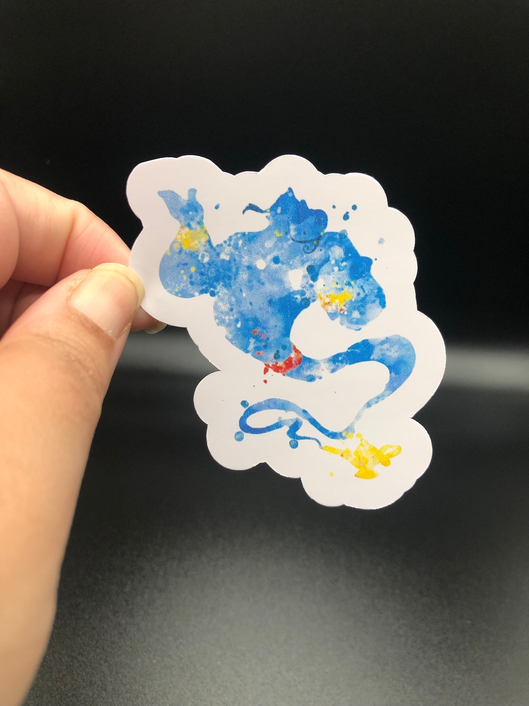 Genie Watercolor Aladdin Disney Vinyl Sticker - Etsy