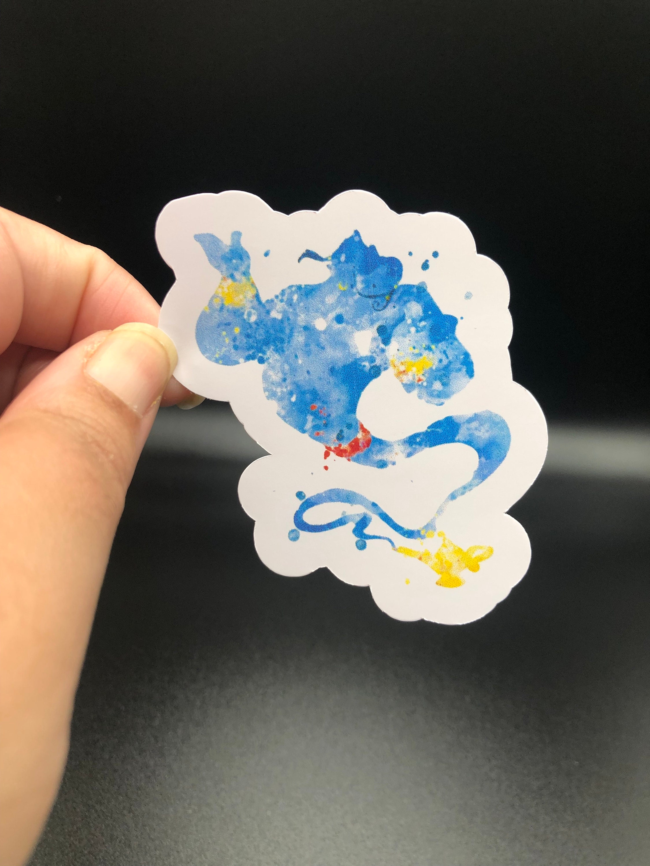 Genie Watercolor Aladdin Disney Vinyl Sticker - Etsy