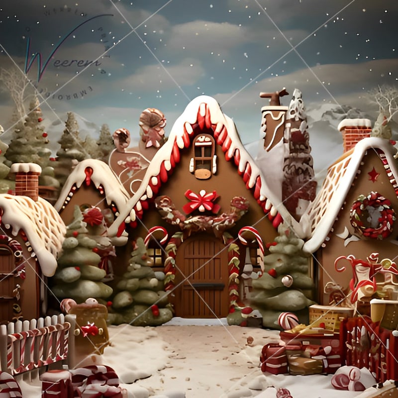 Gingerbread Backdrop - Etsy