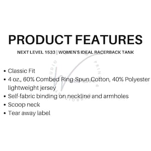 Next Level 1533 Size Chart, Next Level 1533 Women's Ideal Racerback ...