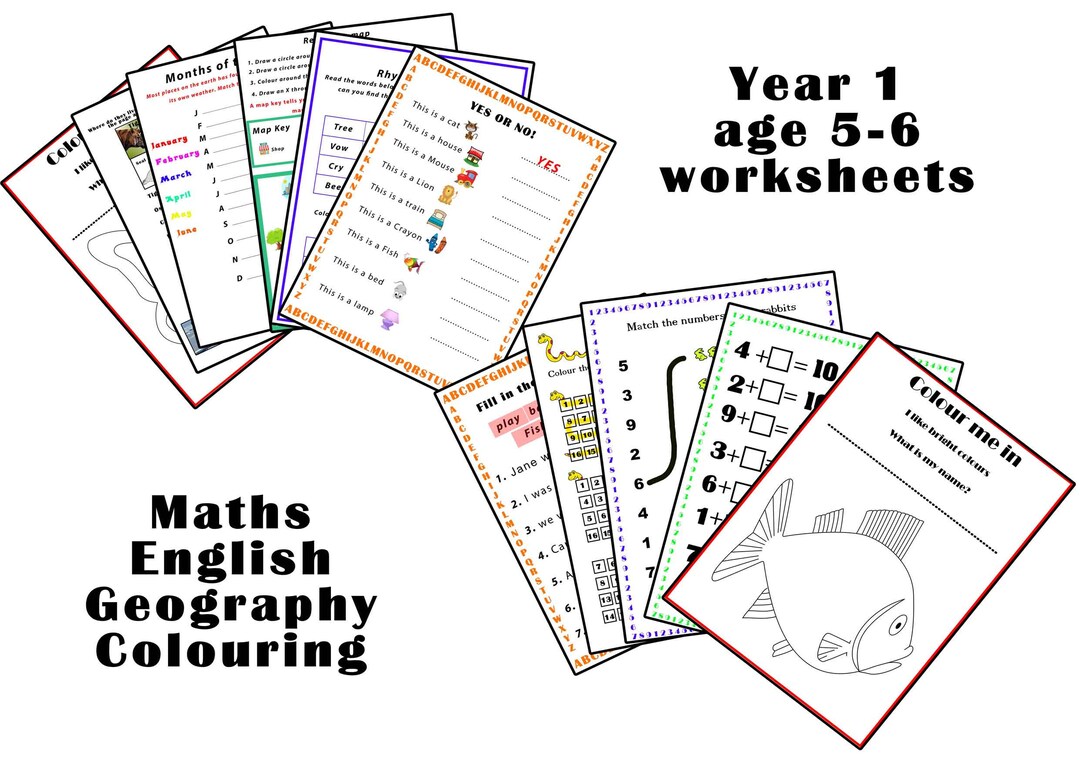Printable Year 1 Worksheets for Children Aged 5 to 6 Containing Sheets ...