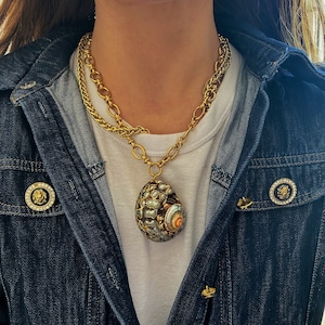 Large Shell Pendant Necklace, Giant Huge Shell Necklace, Natural Shell ...