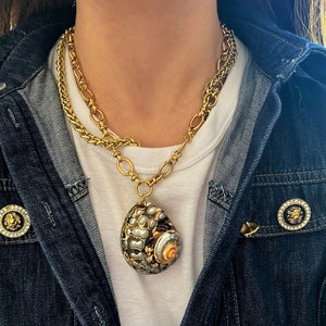 Large Shell Pendant Necklace, Giant Huge Shell Necklace, Natural Shell ...